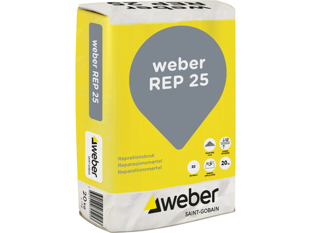 weber REP 25 reparationsbruk : Betong / Cement / Vägglagning | Weber ...